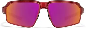 Zenni Aviator Sunglasses With Plastic Full Rim Frame - Red With Rose Gold Mirror