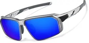Zenni Aviator Sunglasses With Plastic Full Rim Frame Silver With Blue Mirror