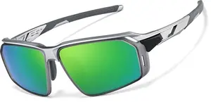 Zenni Aviator Sunglasses With Plastic Full Rim Frame Silver With Green Mirror
