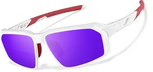 Zenni Aviator Sunglasses With Plastic Full Rim Frame White With Purple Mirror