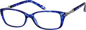 Zenni Zenni Rectangle Flexible Plastic Full Rim Eyeglasses Blue