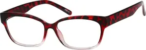 Zenni Zenni Rectangle Flexible Plastic Full Rim Eyeglasses Red