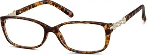 Zenni Zenni Rectangle Flexible Plastic Full Rim Eyeglasses Tortoiseshell