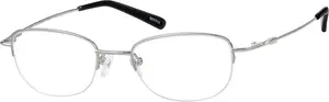 Zenni Lightweight Half-rim Flex Titanium Oval Eyeglasses - Silver