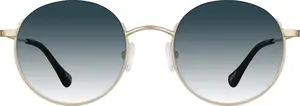 Zenni Minimalist Round Half Rim Eyeglasses Metal Frame - Gold