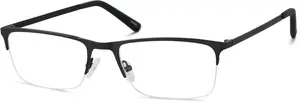 Zenni Rectangle Half-rim Eyeglasses - Black