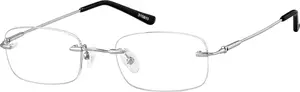 Zenni Lightweight Oval Rimless Titanium Eyeglasses - Silver
