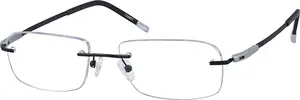 Zenni Square Rimless Titanium Frame Eyeglasses - Black