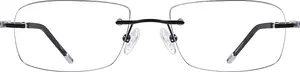 Zenni Lightweight Square Rimless Eyeglasses With Titanium Frame - Black