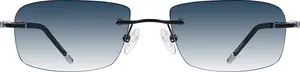 Zenni Lightweight Square Rimless Eyeglasses With Titanium Frame - Black