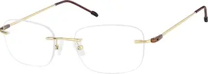 Zenni Square Rimless Titanium Frame Eyeglasses - Gold
