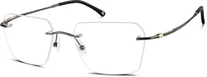 Zenni Square Rimless Titanium Frame Eyeglasses - Gray