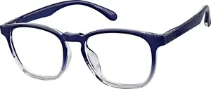 Zenni Classic Square Eyeglasses With Universal Bridge Fit - Blue
