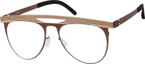 Zenni Aviator Full Rim Eyeglasses Brown