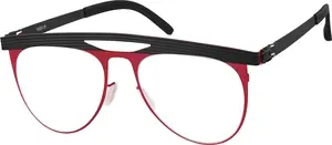 Zenni Aviator Full Rim Eyeglasses Red
