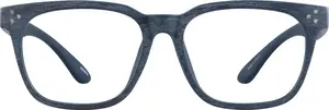 Zenni Square Prescription Glasses Universal Bridge Fit Woodgrain Plastic Full Rim Frame