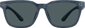Zenni Square Prescription Glasses Universal Bridge Fit Woodgrain Plastic Full Rim Frame