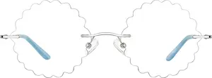 Zenni Geometric Rimless Flex Titanium Frame - Silver