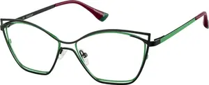 Zenni Cat-eye Stainless Steel Full Rim Frame - Black