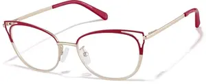 Zenni Cat-eye Stainless Steel Full Rim Frame - Red