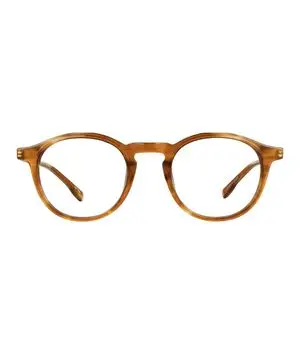 Zenni Mixed Material Round Frame Glasses - Caramel