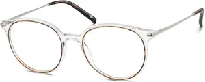 Zenni Mixed Material Round Frame Glasses - Clear