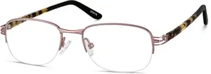 Zenni Oval Half-rim Eyeglasses - Pink
