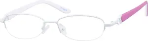 Zenni Oval Half-Rim Eyeglasses White