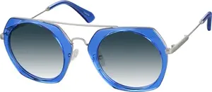 Zenni Geometric Full Rim Sunglasses Blue