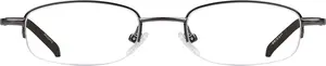 Zenni Retro Oval Half-rim Eyeglasses - Gray
