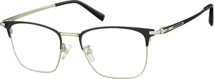 Zenni Browline Glasses With Titanium Full Rim Frame - Black