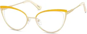 Zenni Cat-eye Eyeglasses With Stainless Steel Frame - Orange