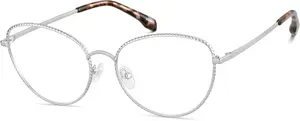 Zenni Cat-eye Eyeglasses With Stainless Steel Frame - Silver