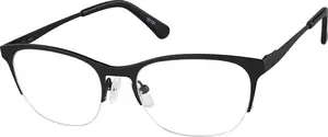 Zenni Browline Half-rim Stainless Steel Eyeglasses - Black