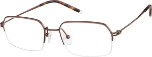 Zenni Geometric Half Rim Eyeglasses - Brown