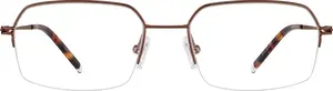 Zenni Geometric Half Rim Eyeglasses - Brown