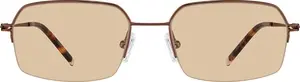 Zenni Geometric Half Rim Eyeglasses - Brown