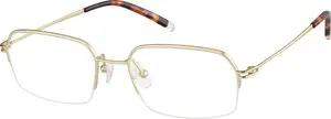 Zenni Geometric Half Rim Eyeglasses Gold