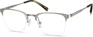 Zenni Browline Eyeglasses Stainless Steel Frame - Silver