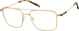 Zenni Aviator Eyeglasses Titanium Full Rim Frame - Gold