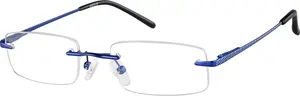 Zenni Rectangle Rimless Eyeglasses - Blue