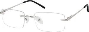 Zenni Rectangle Rimless Eyeglasses - Silver