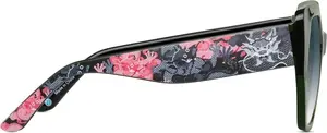 Zenni Geometric Sunglasses With Floral Detail - Green