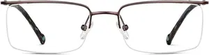 Zenni Rectangle Titanium Frame Glasses - Brown