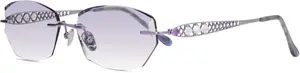 Zenni Rectangle Titanium Frame Glasses Purple