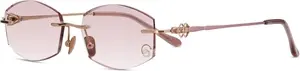 Zenni Rectangle Titanium Frame Glasses Rose Gold