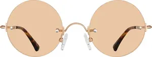Zenni Round Rimless Titanium Frame Eyeglasses - Gold