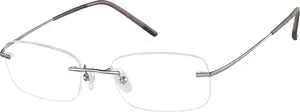 Zenni Geometric Rimless Titanium Frame Brown