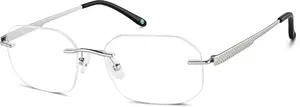 Zenni Geometric Rimless Titanium Frame - Silver