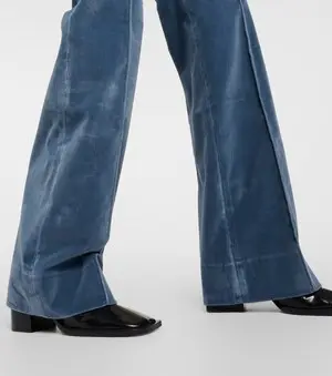 FRAME The Slim Stacked Velvet Trousers